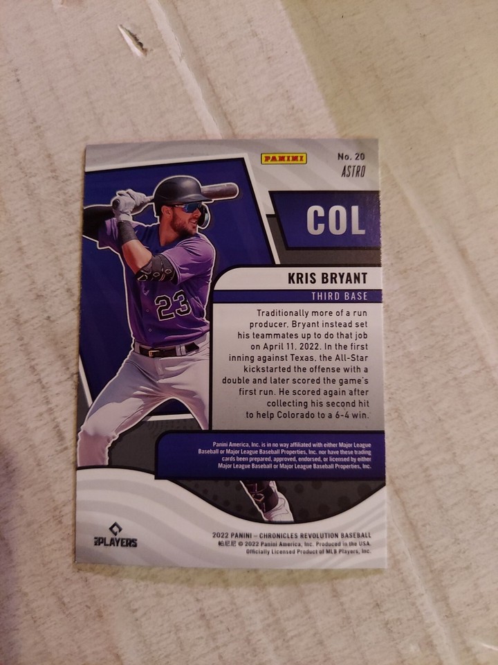 2022 Panini Chronicles Revolution #20 Kris Bryant Astro Parallel | eBay