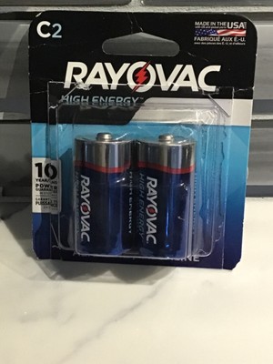 Rayovac High Energy Premium Alkaline Battery, C, 2/Pack (RAY8142K) | eBay