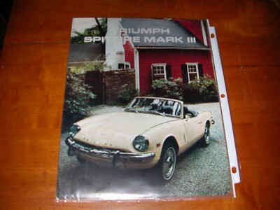 1969 TRIUMPH SPITFIRE MARK III SALES SHEET FACT BROCHURE CLEAN BRITISH ...