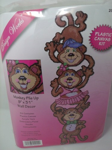 MONKEY PILE UP Plastic Canvas Kit 9 x 31" Design Works | eBay