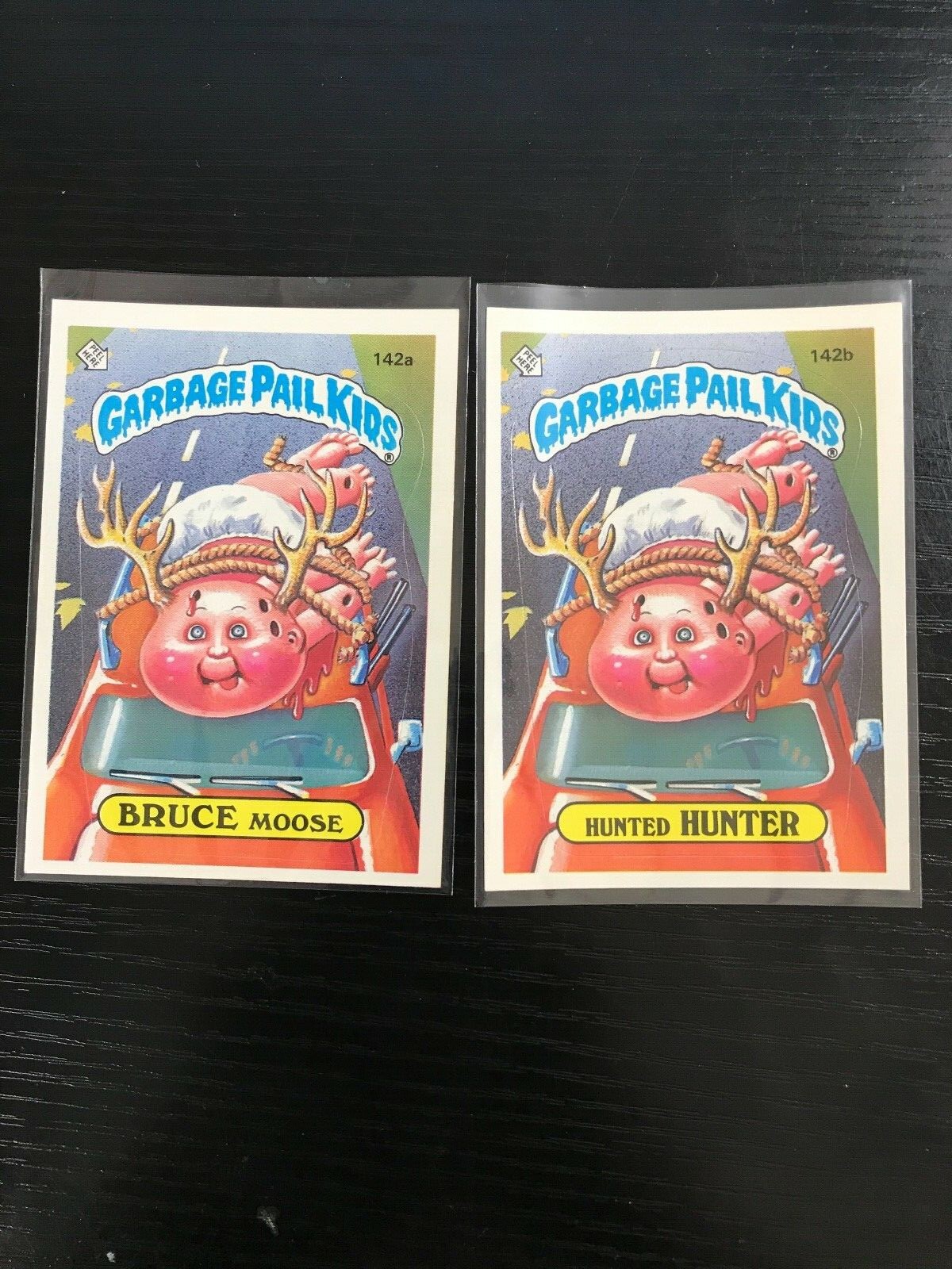1986 Topps Garbage Pail Kids Series 4 Bruce Moose 142a & Hunted Hunter ...