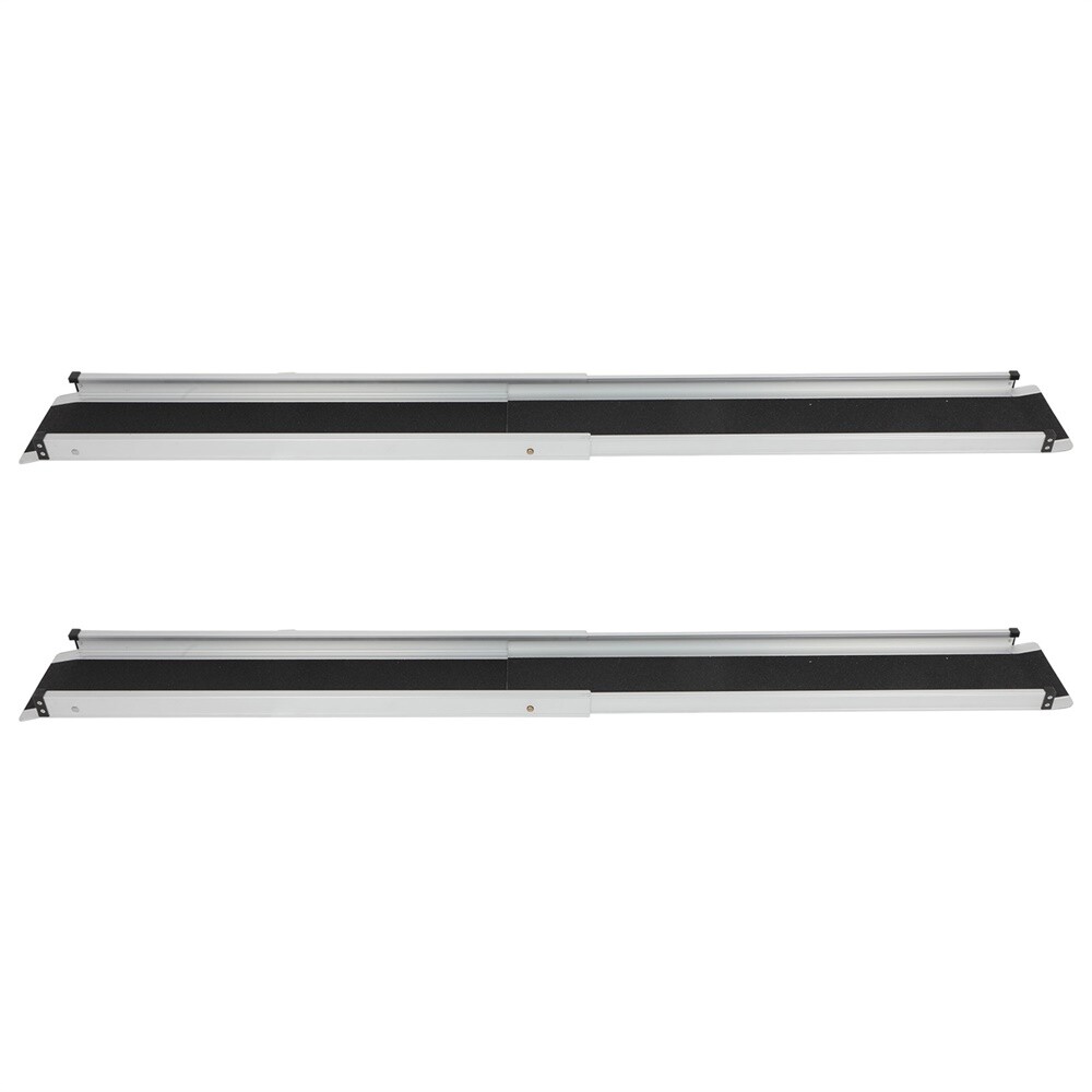 Aluminum Adjustable Non-skid Loading Wheelchair Telescoping Track Ramp ...