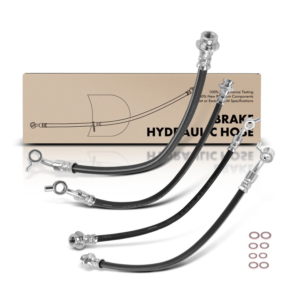New 4pcs Brake Hydraulic Hose Line for Nissan Pathfinder 05-12 Front ...