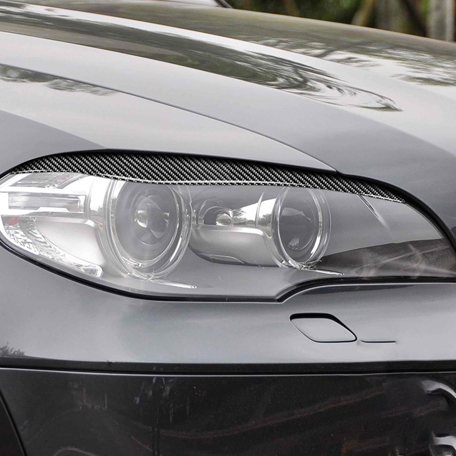 *2pcs Carbon Fiber Headlight Eyebrow Exterior Decor For X5 E70 2007 ...