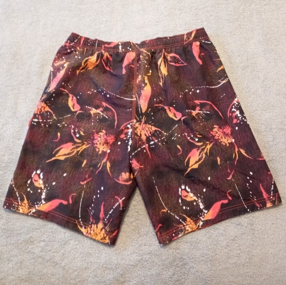 Men's SPEEDO brown & orange splatter pattern mesh lined board swim ...