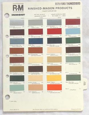 1979 FORD R-M COLOR PAINT CHIP CHART ALL MODELS ORIGINAL | eBay