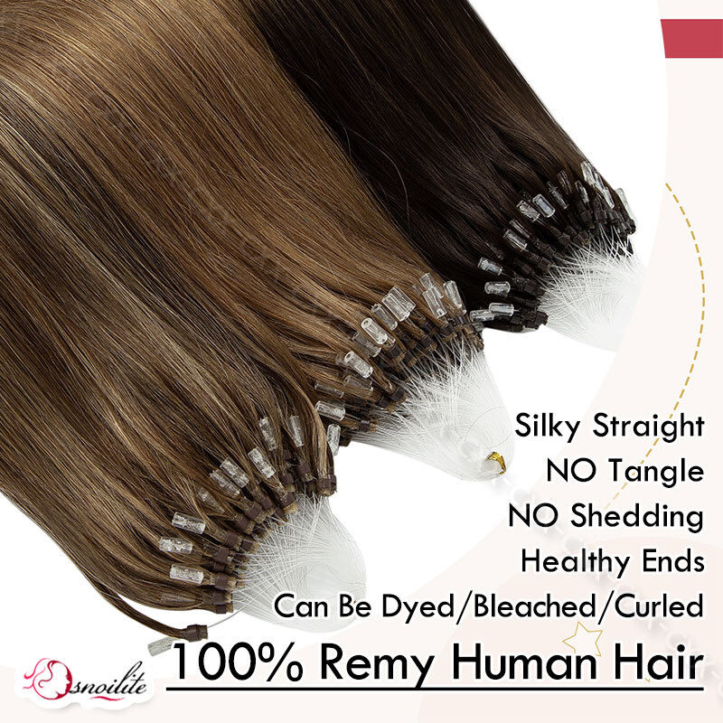 250G Micro Ring Loop Tip Remy Human Hair Extensions Nano Bead Link Hair ...