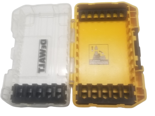 Dewalt Tough Case Clear Top/Yellow bottom Storage Case w/holders for 15 ...