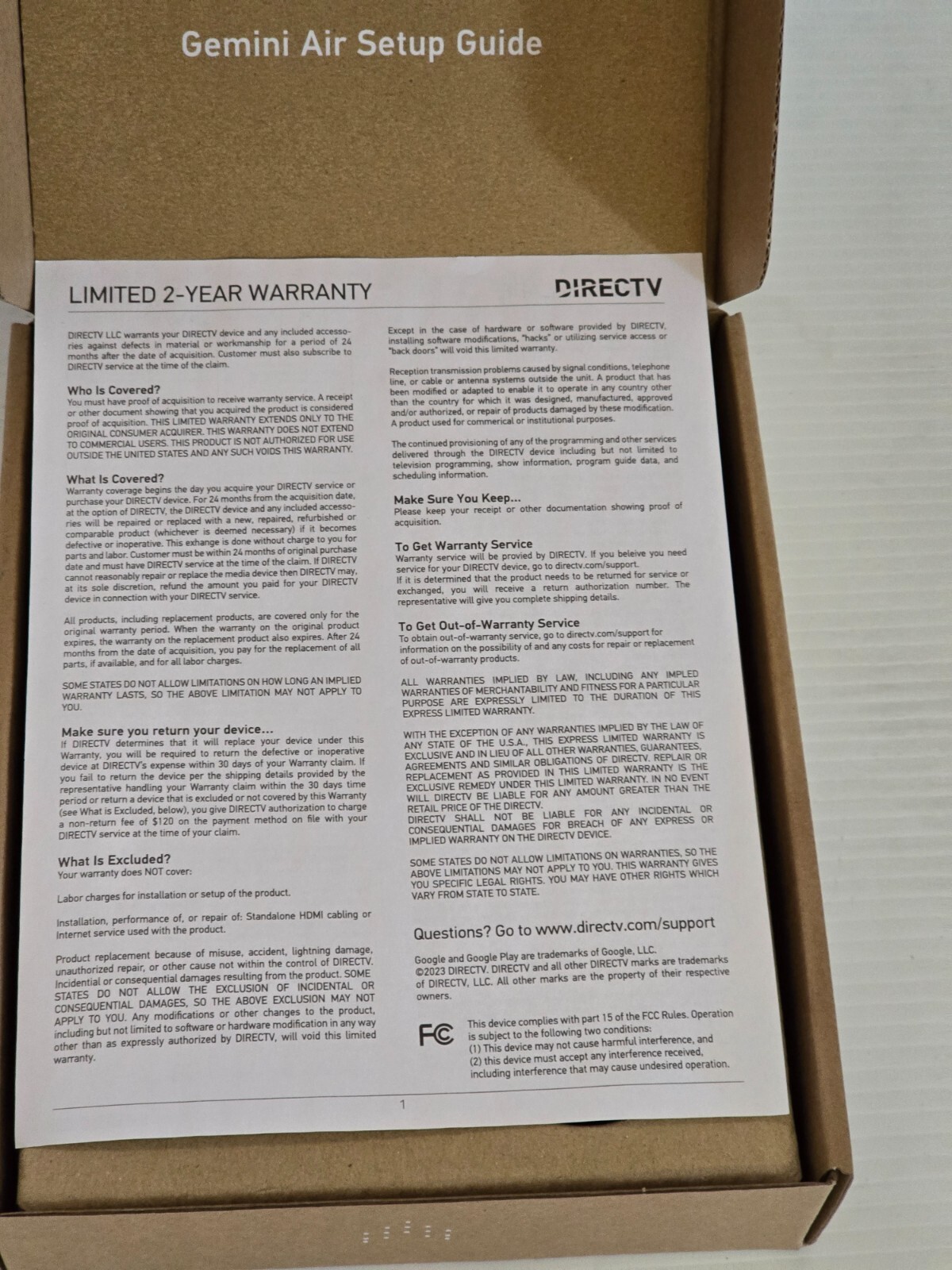 DIRECT TV STREAM GEMINI AIR STREAMER | P21KW-500 | BLACK | VERSION 4.1 ...