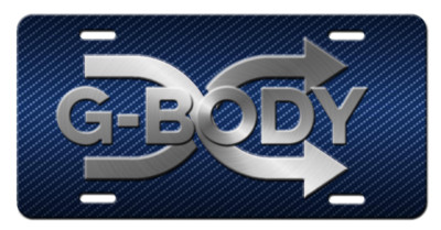 GM Cool G-BODY Shuffle Vanity Aluminum License Plate Silver Blue Steel ...