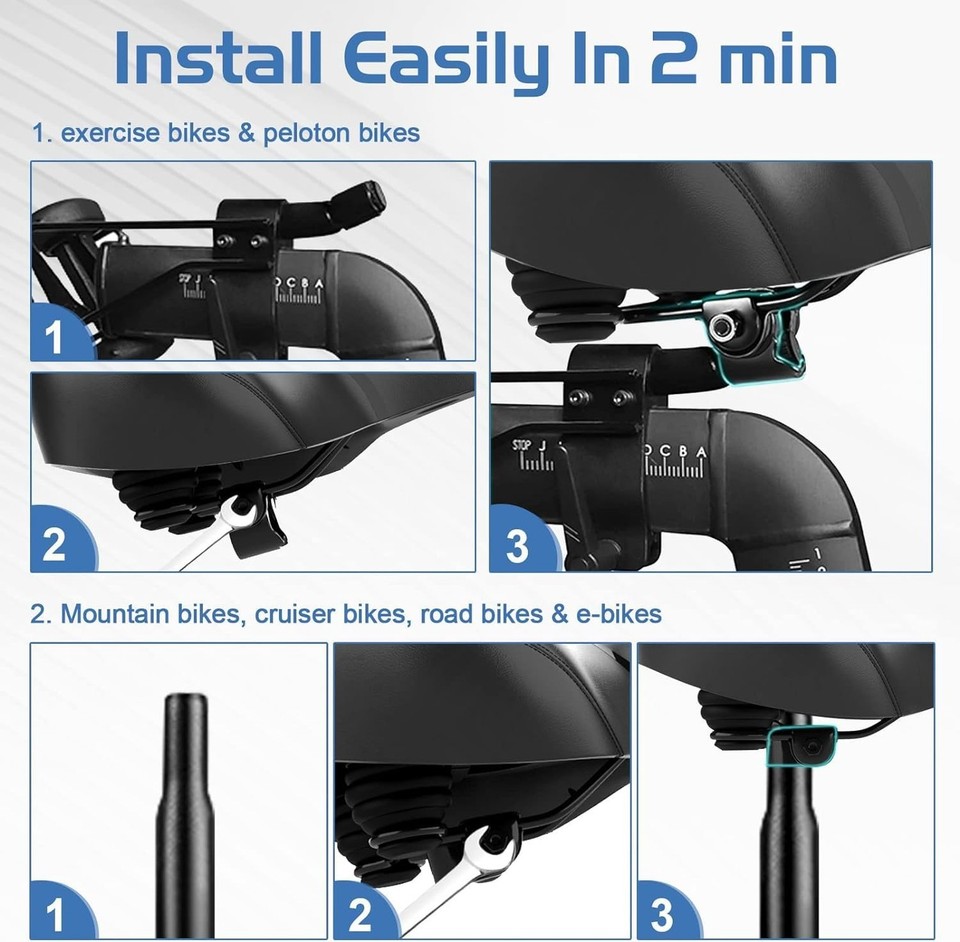 Noseless Bike Seat Cushion for Men & Women - Extra Padding & Comfort ...