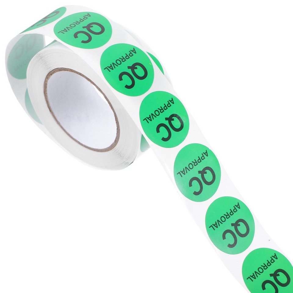 1 Roll Quality Controls Stickers With Black Text Round Adhesive Qc ...