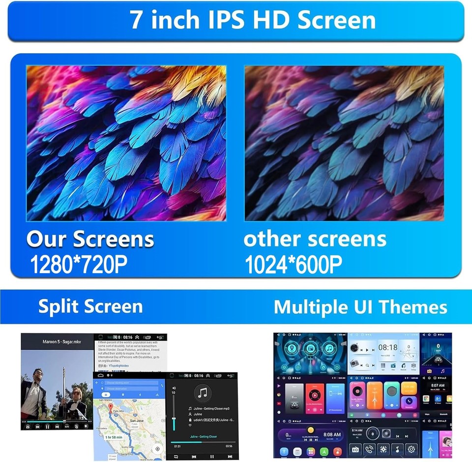 Car Stereo Radio For 2005-2011 Dodge Dakota CarPlay Android15 GPS FM ...