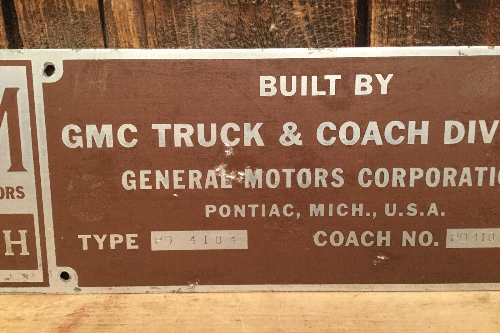 Vintage General Motors GMC Truck Coach Divison Pontiac Mich Metal ...