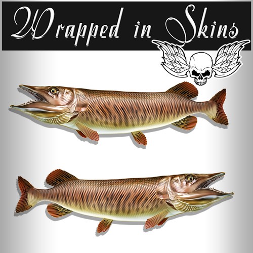 Tiger Musky Fish Stickers Fishing Decals - Indoor / Outdoor Stickers ...