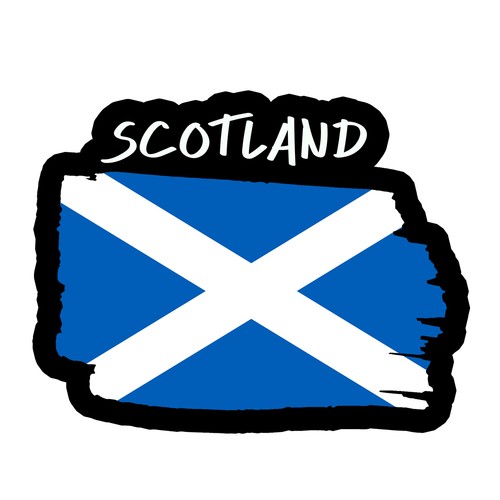 2 x Scotland Country FLAG TEXT Sticker Stickers window car ute 4x4 ...