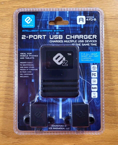 USB Charger 2 Port Version A 4FD-B, Mounts Easily, ICS Innovation EZ ...