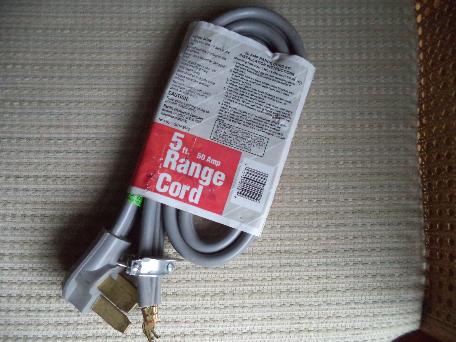 5 Ft Range Cord 3 Conductor 50 Amp Electricord Co. | eBay