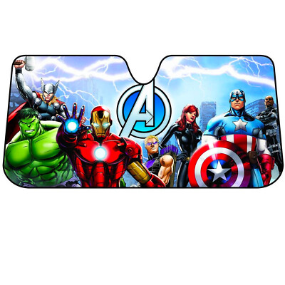 NEW Marvel Avengers Assemble Windshield Sun Shade 58" x 27" Universal ...