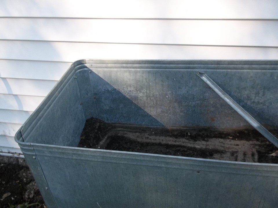 Preowned Large Galvanized Garden Trough w/ Stand | eBay