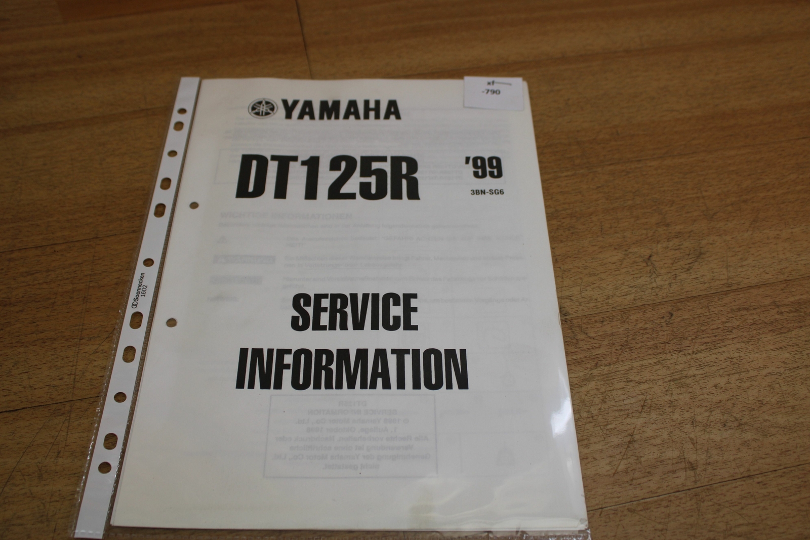 Service Mappe Wartungsinformation deutsch Yamaha DT 125 R 3BN-SG6 ...