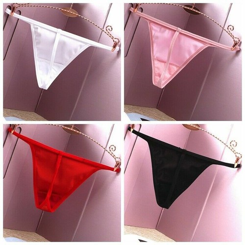 Womens Satin Thong G-string T-back Low Waist Breathable Lingeries ...