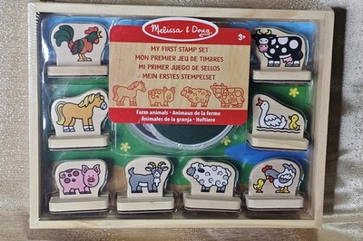NEW SEALED Melissa & Doug My First Wooden Stamp Set Farm Animals/26 | eBay