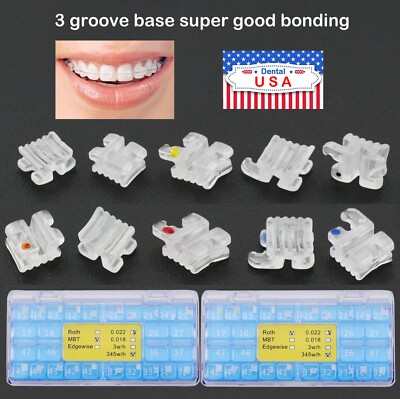 Dental Orthodontic Ceramic Brackets Clear Sapphire Aesthetic Braces ...