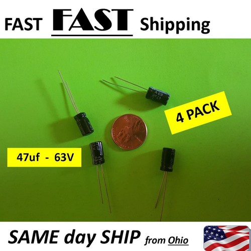 Small 47uF 63V Electrolytic Capacitors - 6mm x 11mm 47 micro farad 63V ...