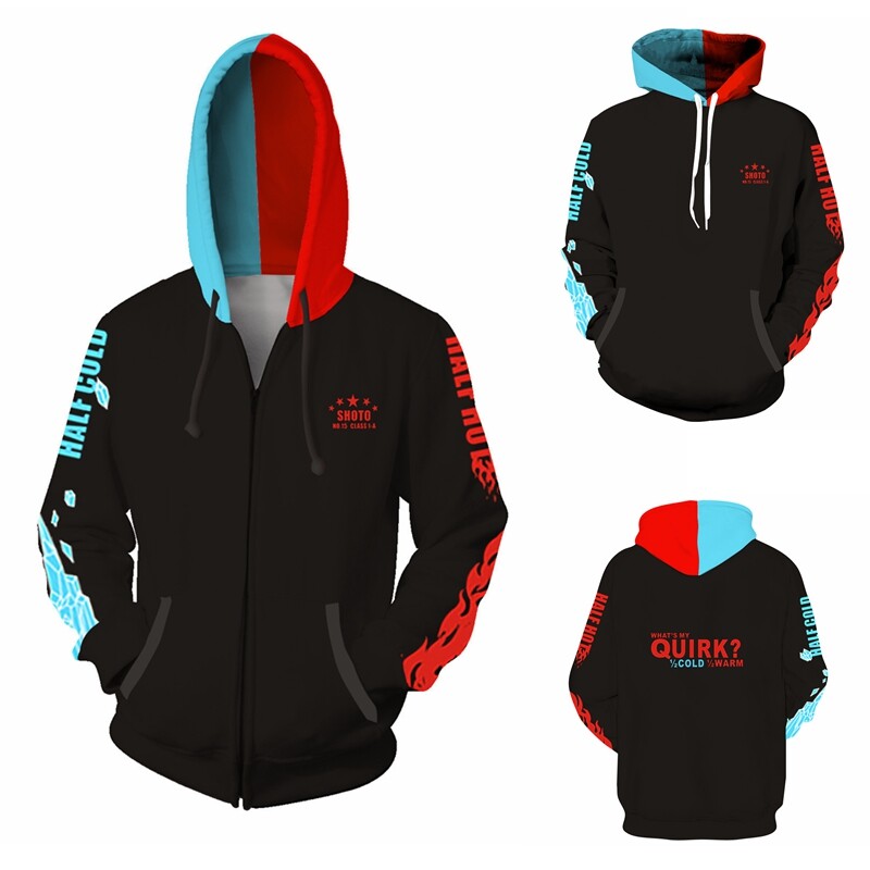 My Hero Academia Todoroki Jacket 3D Print Anime Hoodies Coat Sweatshirt ...