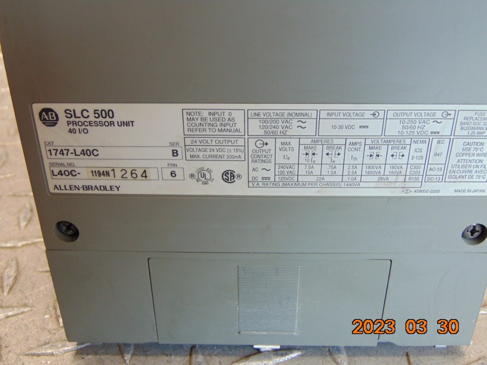 ALLEN BRADLEY 1747-L40C SLC 500 PROCESSOR UNIT | eBay