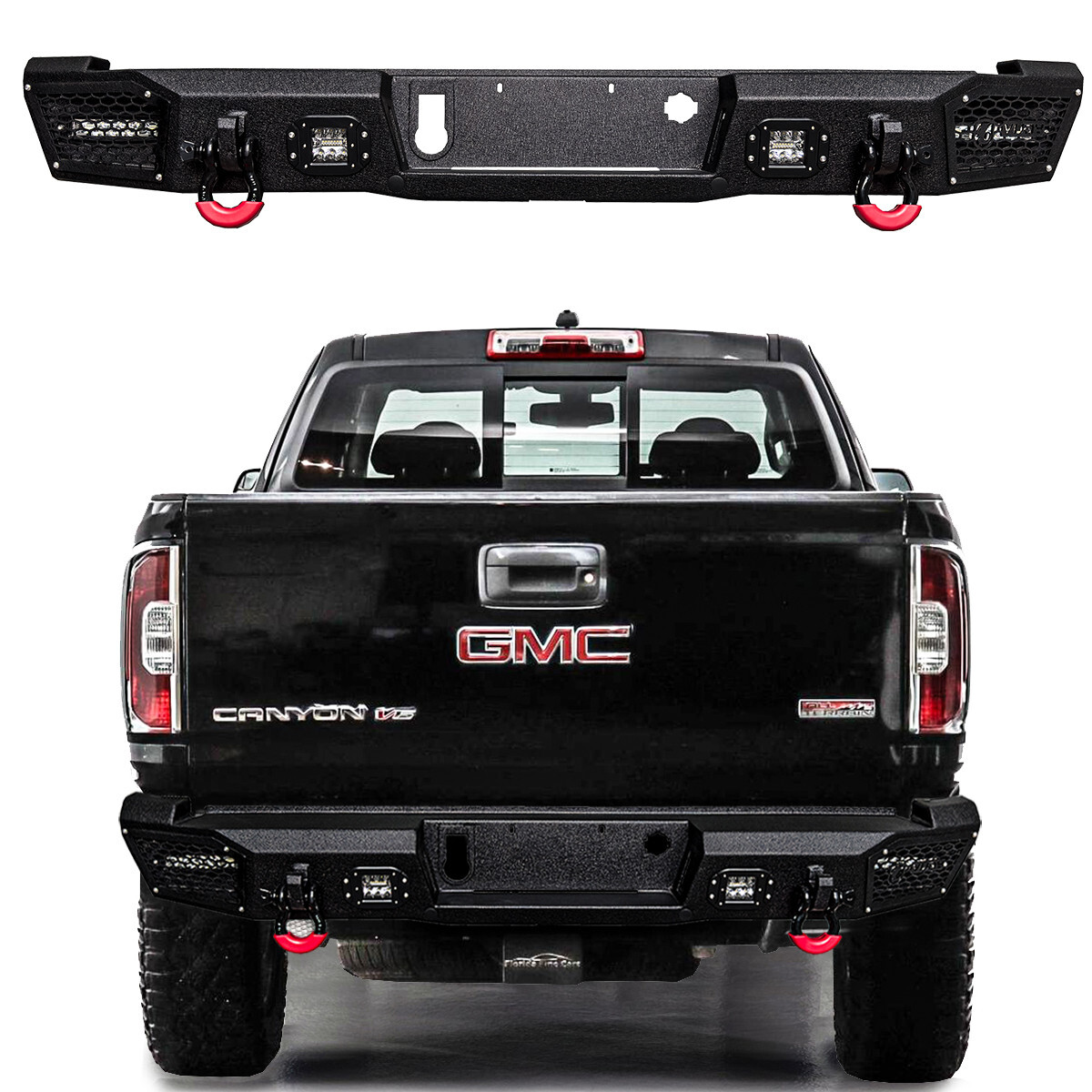 Vijay For 2015-2022 GMC Canyon Steel Rear Bumper With LED Lights&D ...