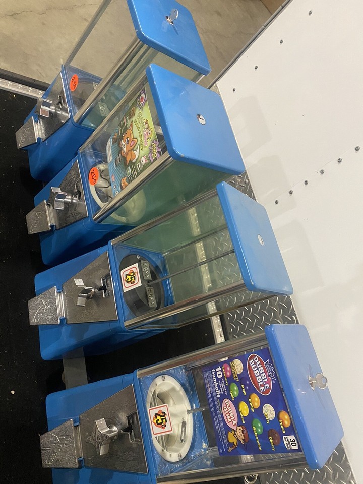 4 OAK Vista Candy Peanut Gumball Toy 25 cent Vending machines Made In ...