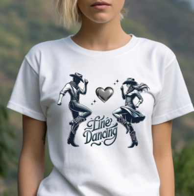 Line Dancing Shirt, I Love Line Dancing Tee, Silhouette Line Dance Wear ...