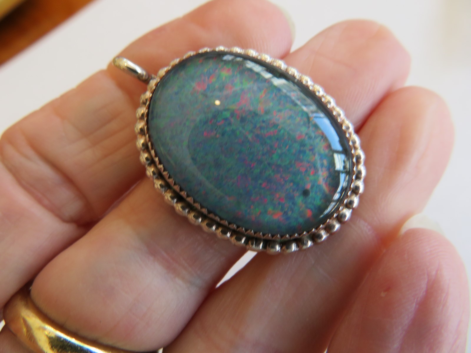 WAYNE ETSITTY STERLING SILVER OPAL SIGNED PENDANT 29 X 23 MM | eBay