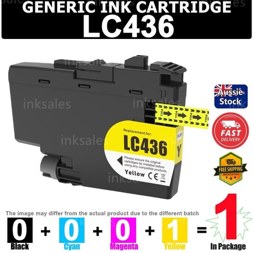 1x LC436 YELLOW Generic Ink For Brother J4340DW J4440DW J4540DW J5955DW ...