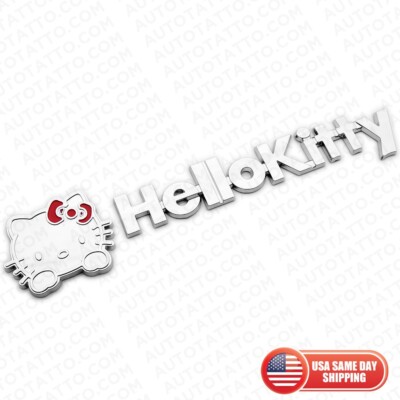 Girl Ladies Cute Hello Kitty Auto Car 3D Sticker Emblem Badge Decal OEM ...
