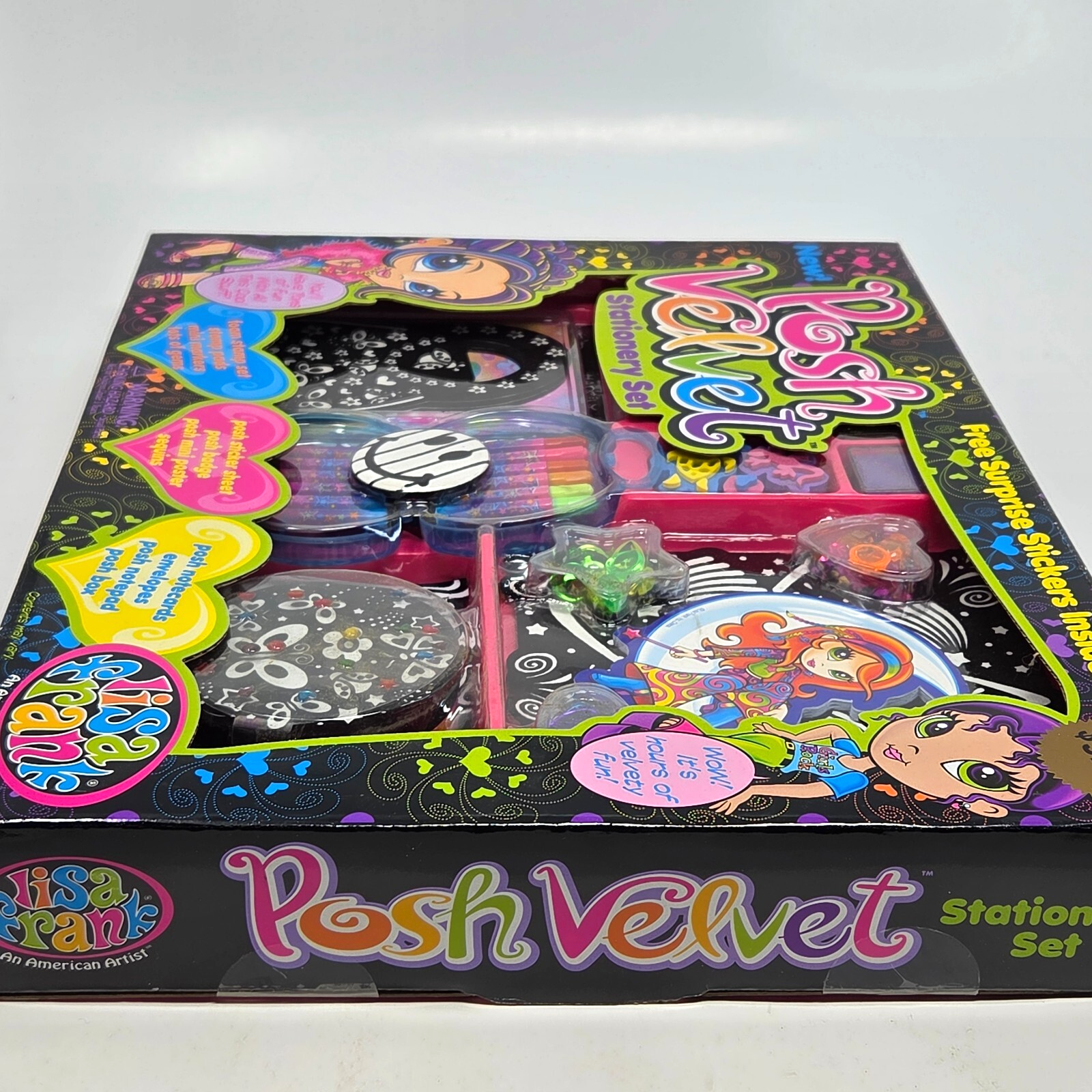 LISA FRANK POSH VELVET STATIONERY SET STICKERS MARKERS BEADS NEW SEALED ...