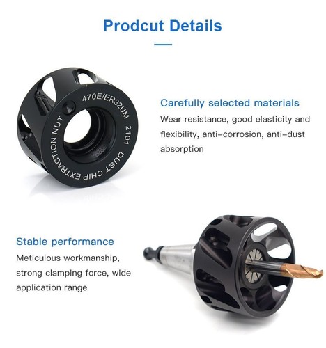 Dust Extractor Collet ER20 ER25 ER32 ER40 Vacuum Nut Extraction for CNC ...