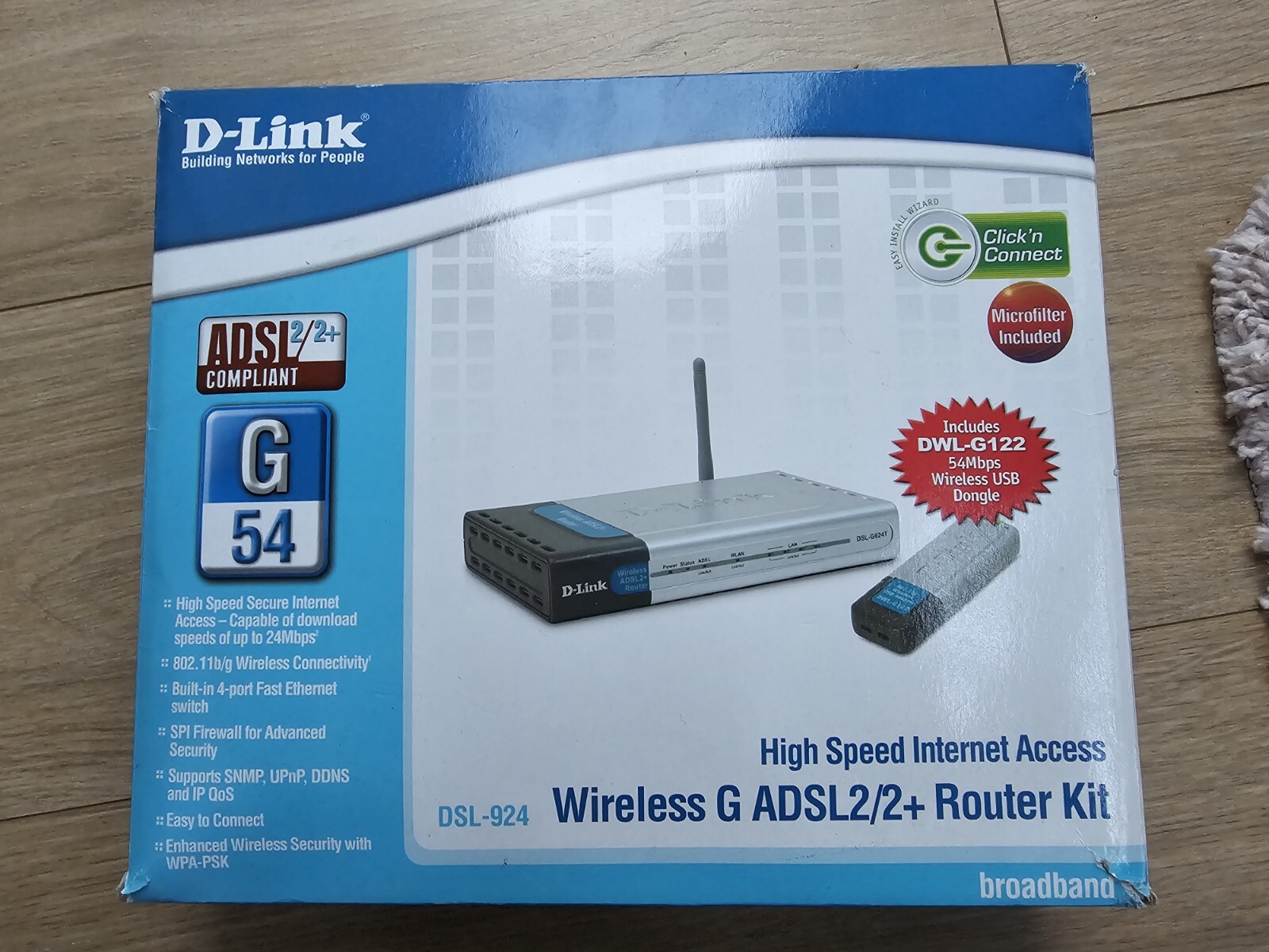 D-link DSL-924 54 Mbps 10/100 ADSL Broadband Wireless G Router | eBay