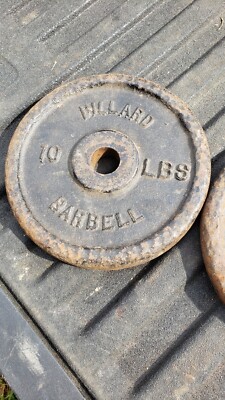 Vintage Billard Barbell 10 lb Standard Weight Cast Iron dimple Single ...