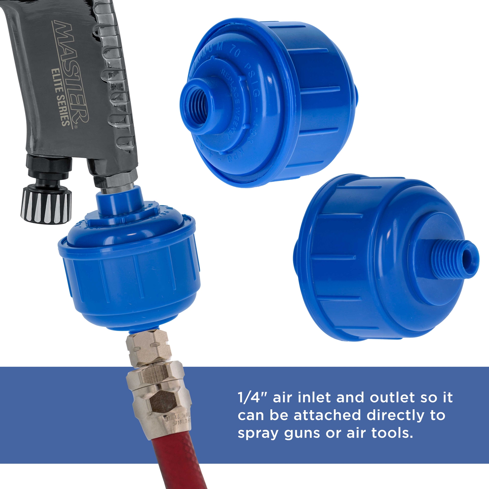 5 Disposable Mini Air Water Trap Filters, 1/4" Threads Fits Spray Guns ...