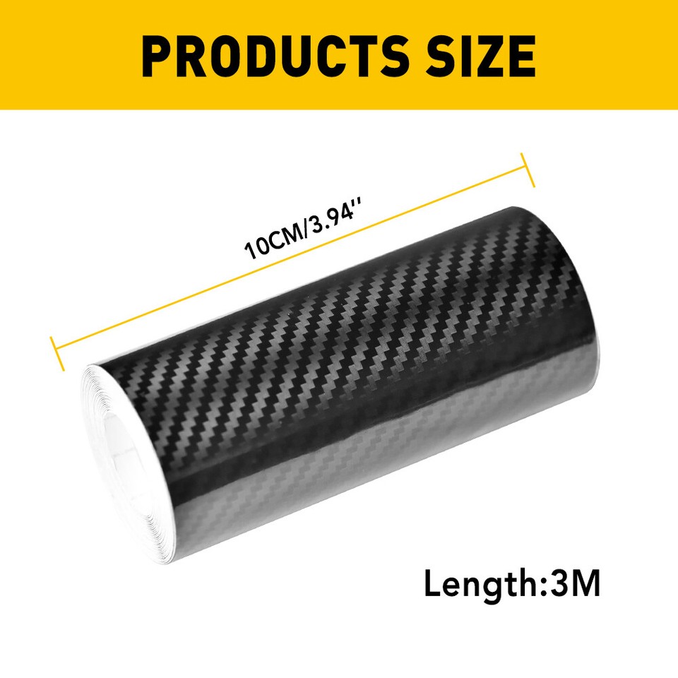 Car Carbon Fiber Vinyl Film Sticker Door Sill Scuff Anti Scratch Tape ...