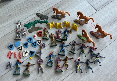 Vtg 1960s Cherilea Armoured Knights And Timpo Crusaders With Mounts ...
