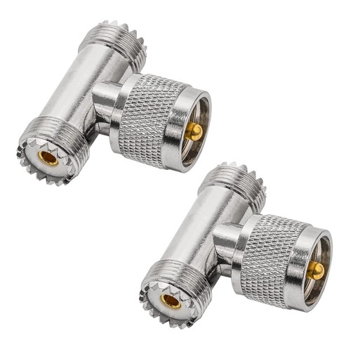 Coaxial Connector UHF Male to Dual UHF Female 3 Way Splitter Coax ...