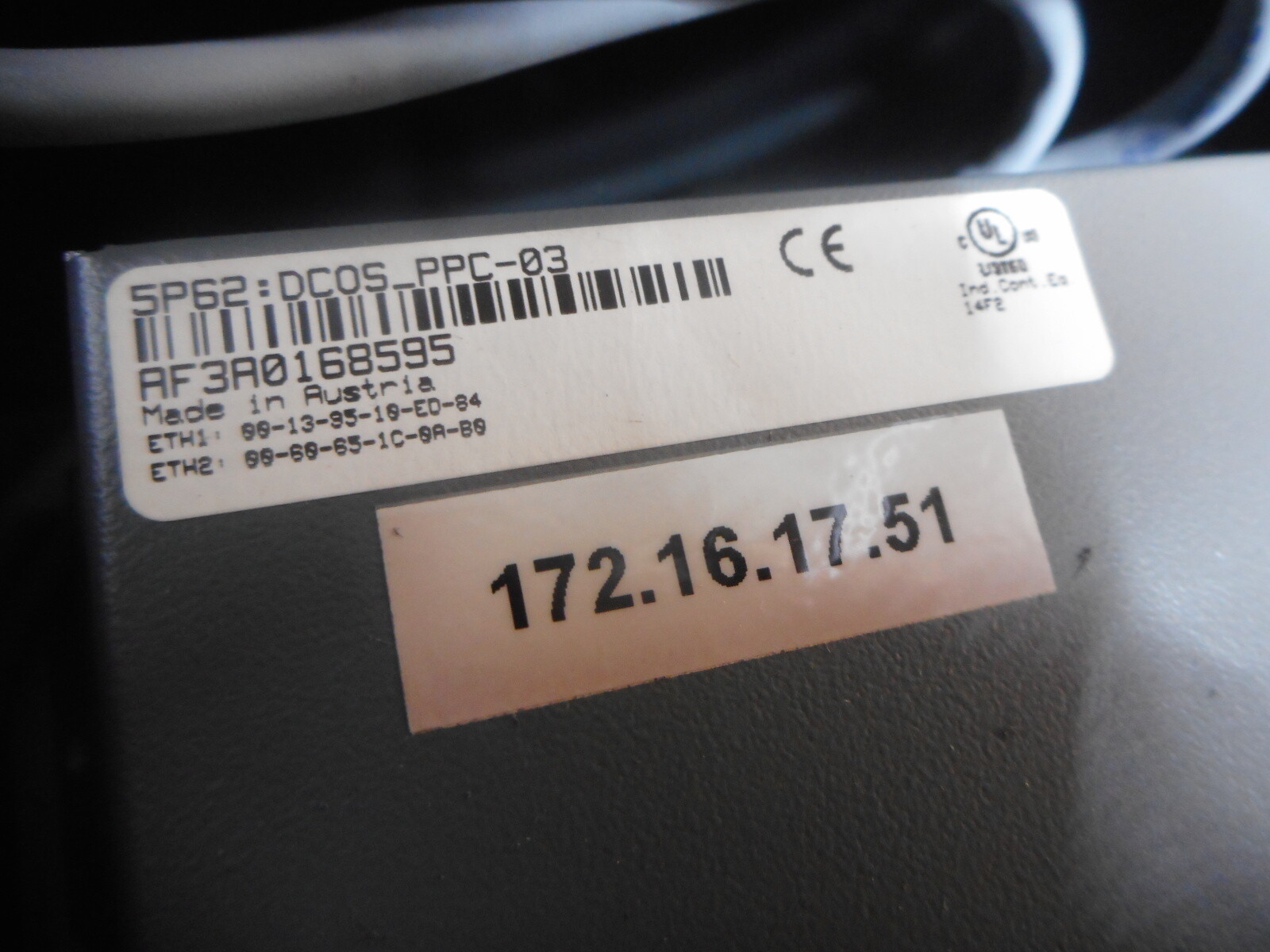 TOLERANS SPEEDLINER B&R 5P62 TouchScreen Industrial PC -- 24DC supply ...