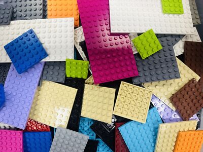 Lot Of 20 Random Color And Size Lego Baseplates 4X4 4X10 6X6 6X10 6X12 ...