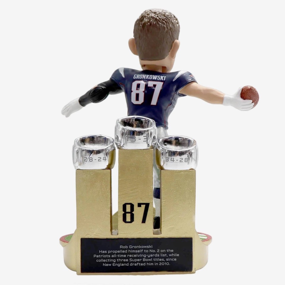 RON GRONKOWSKI New England Patriots 3x Super Bowl Ring Pillar ...