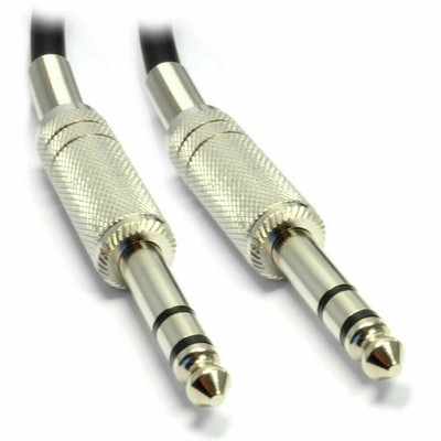 6.35mm Jack Cable Lead Metal Balanced/STEREO BIG 1/4" TRS 0.5m/1m/2m/3m ...
