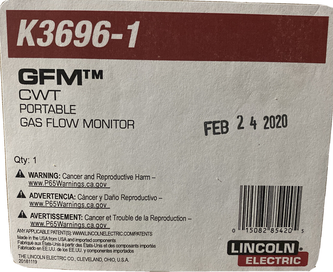 Lincoln Electric K3696-1 CWT GFM Gas Flow Monitor Portable for sale ...